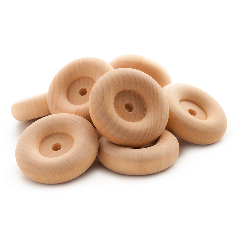 Recessed Hub Wooden Wheels (1"–2") | Craftparts Toy Making Supplies